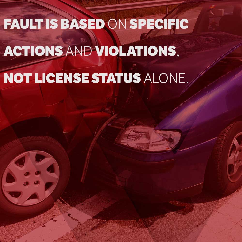 Unlicensed Driver in Accident Not at Fault